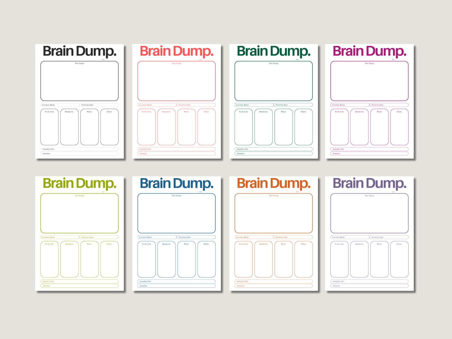 Brain Dump Printable, Thought Organizer, Organization Planner, ADHD ...