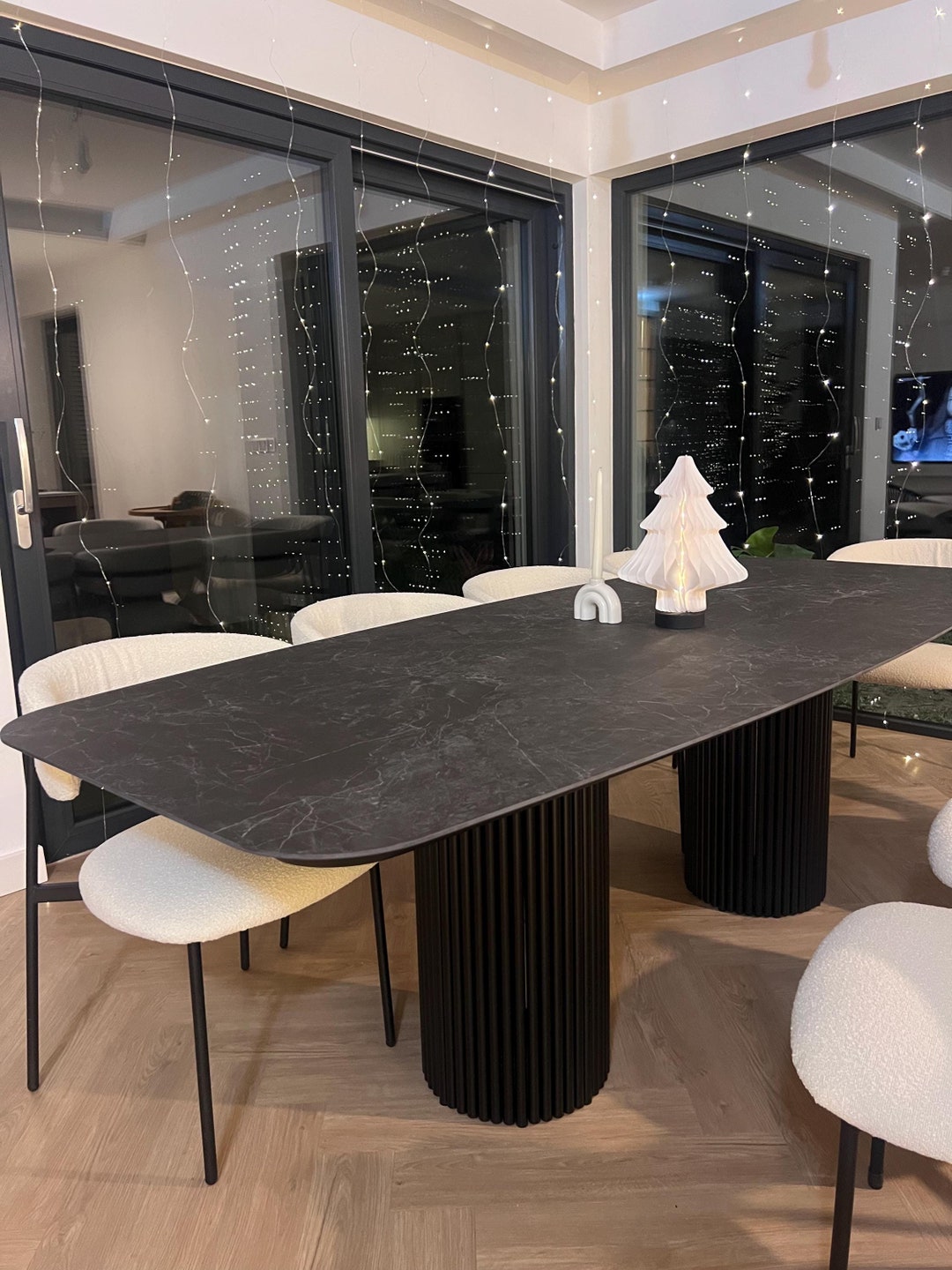 Ceramic Dining Table With Black Base Doksos - Etsy