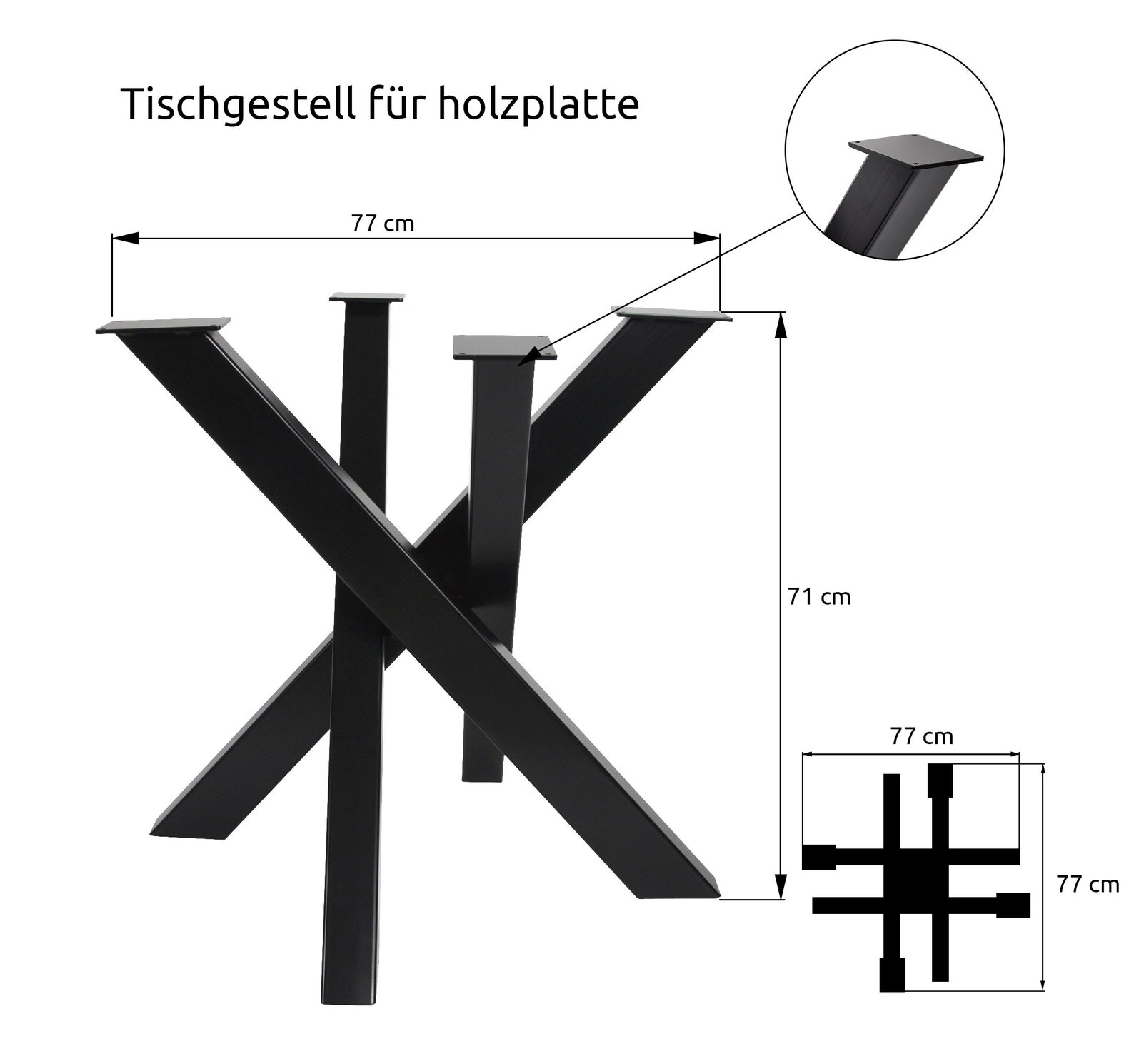 Table Base Orion Table Legs Cross Frame Table Runners Steel Metal ...