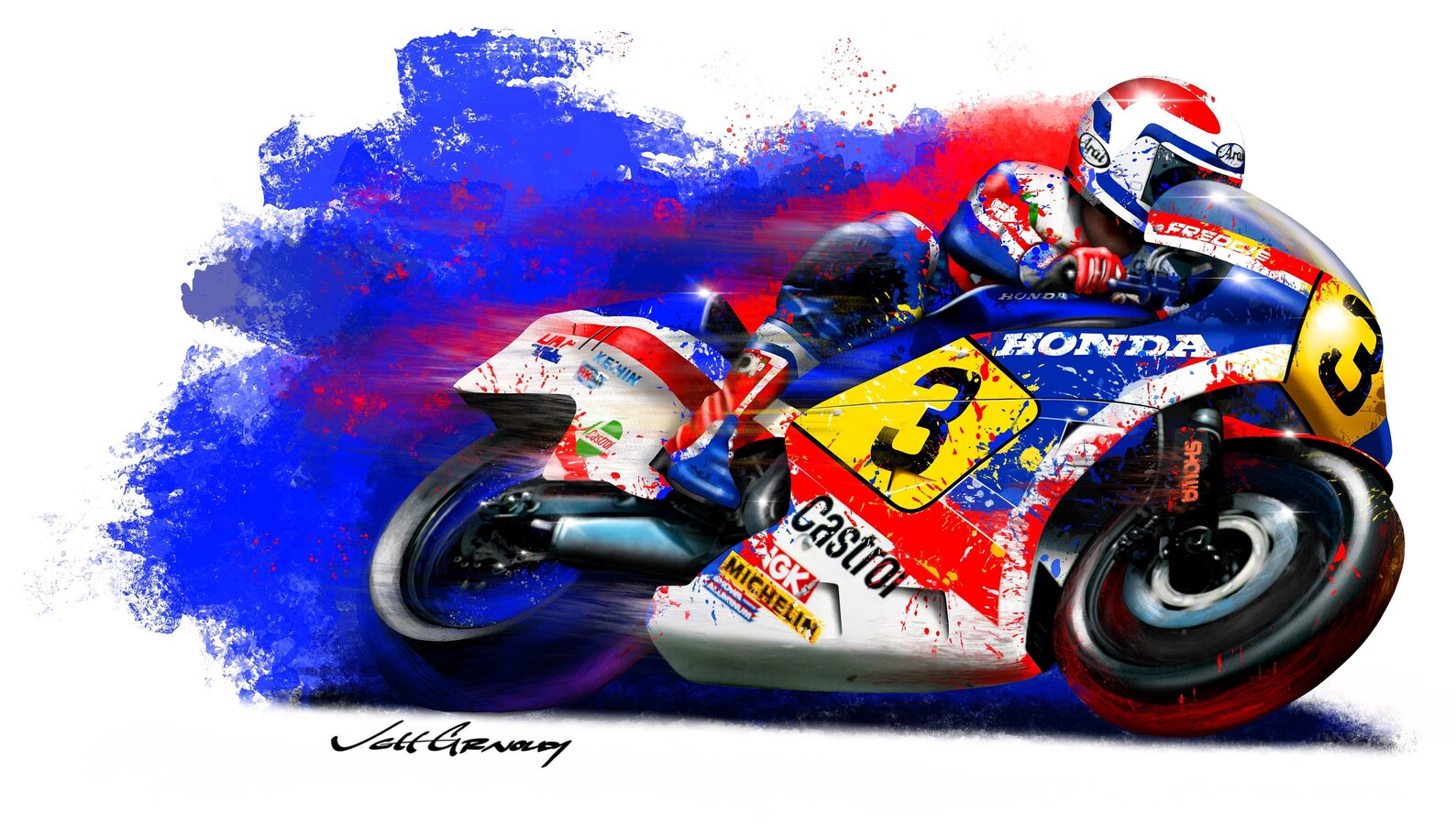 Fast Freddie 3 - Downloadable Motogp Art - Etsy