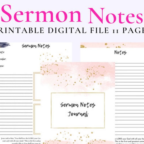 Worship and Sermon Notes for Kids Printable Sermon Notes - Etsy