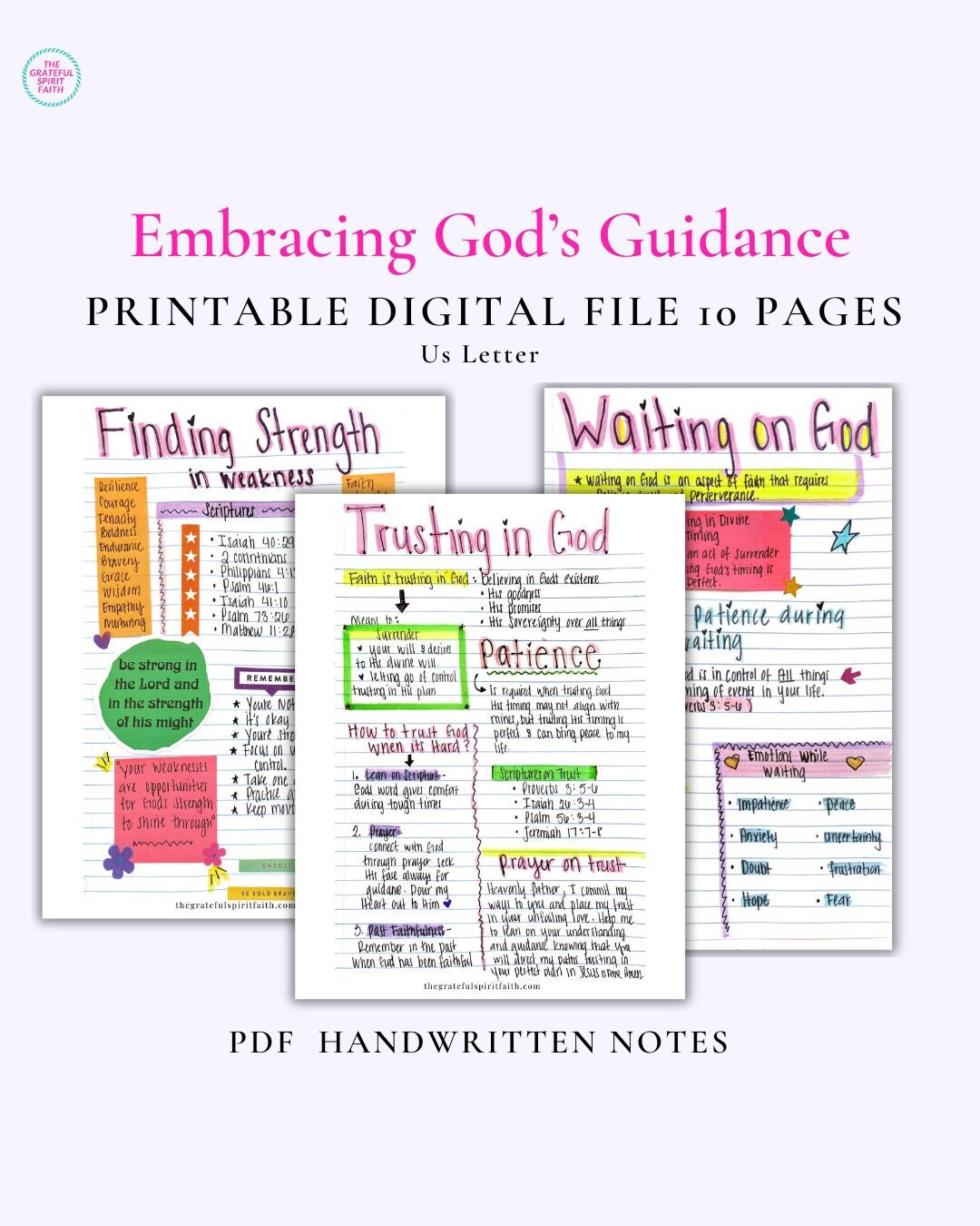 Embracing God's Guidance Handwritten Notes - Etsy