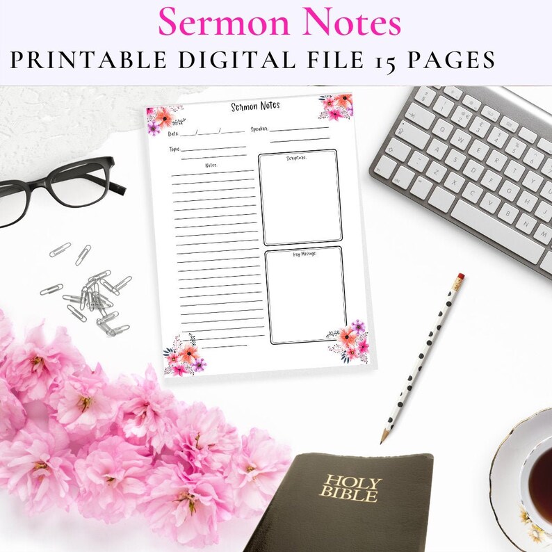 Printable Sermon Notes/ Bible Study/ Scripture Study Printable / Bible ...