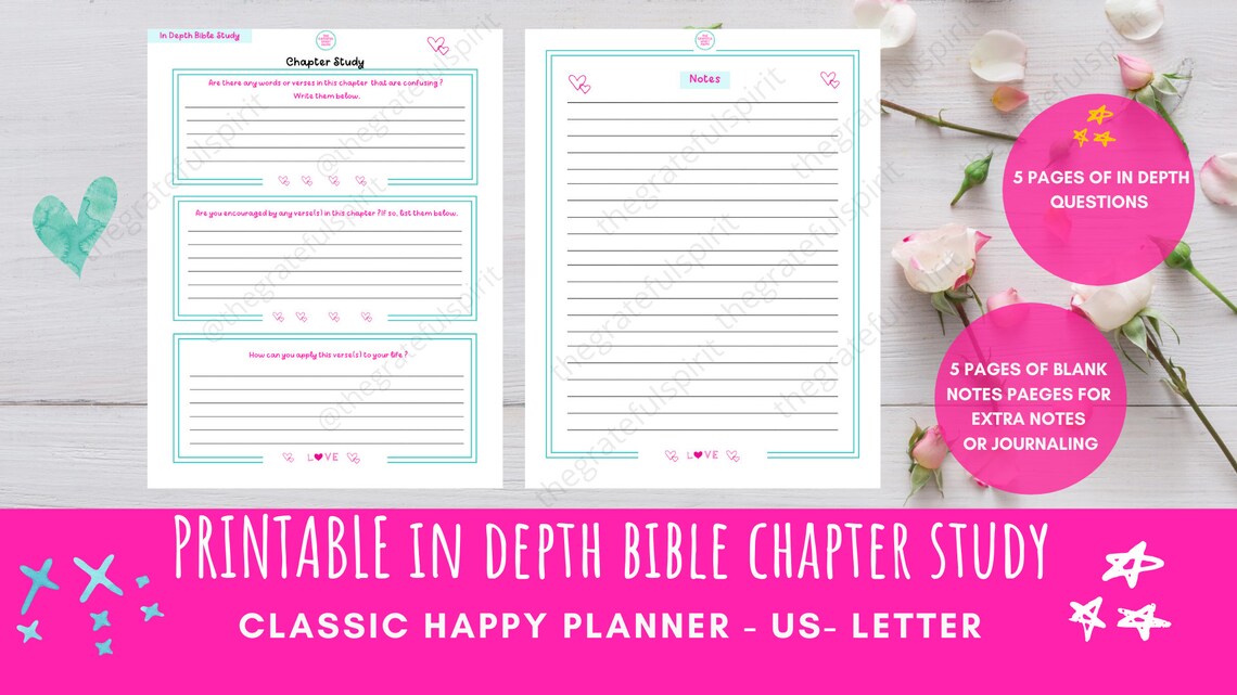 IN DEPTH BIBLE Study/chapter Study/bible Notes/ Journal/printable ...