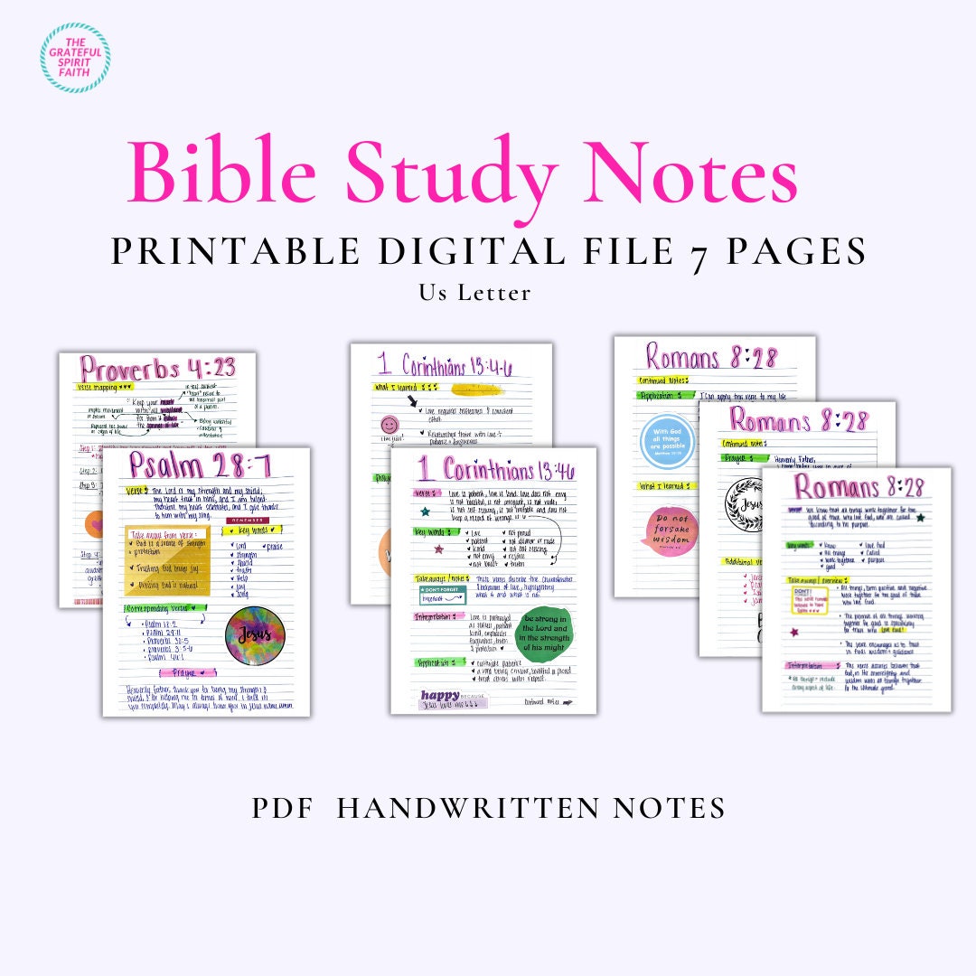 Bible Study Handwritten Notes - Etsy