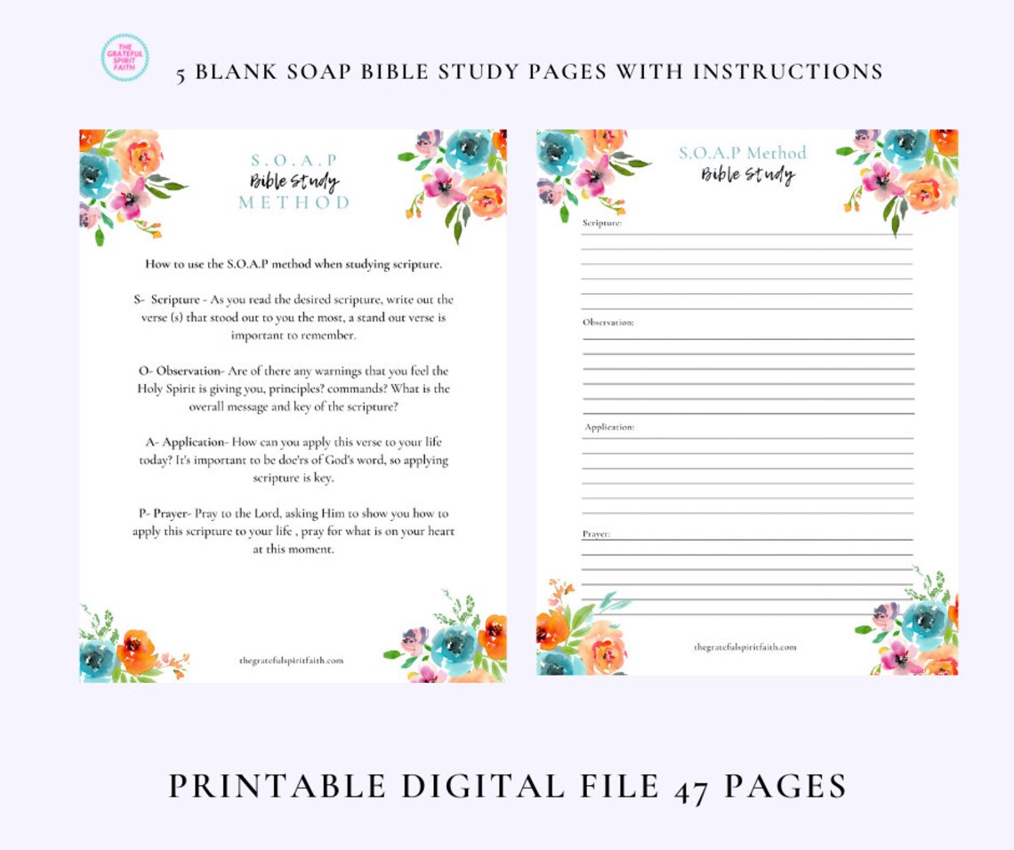 Printable SOAP / Bible Study Printables / Scripture Study - Etsy