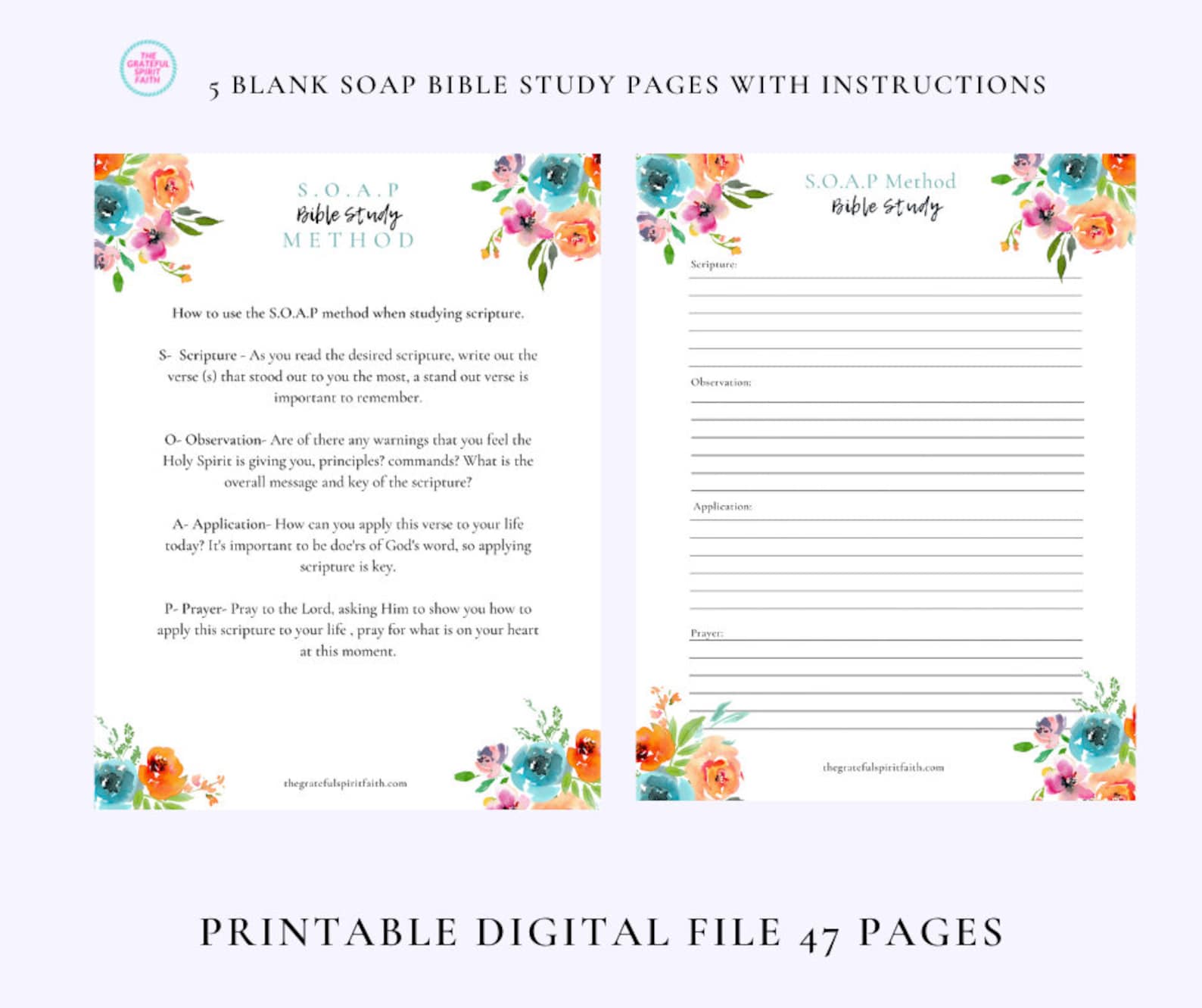 Printable SOAP / Bible Study Printables / Scripture Study Printable ...
