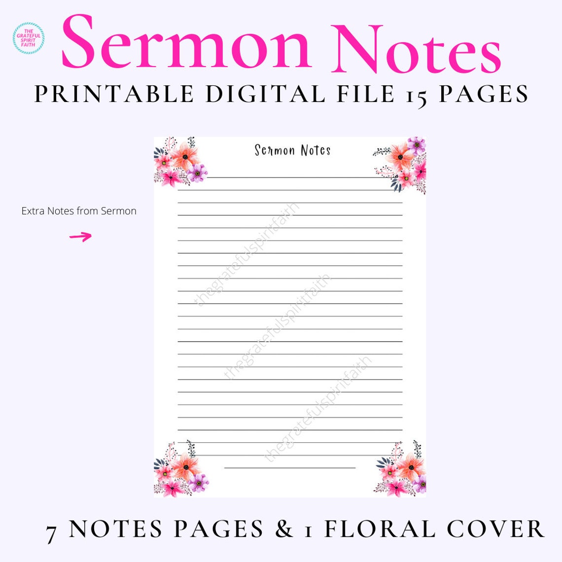 Printable Sermon Notes/ Bible Study/ Scripture Study Printable | Etsy