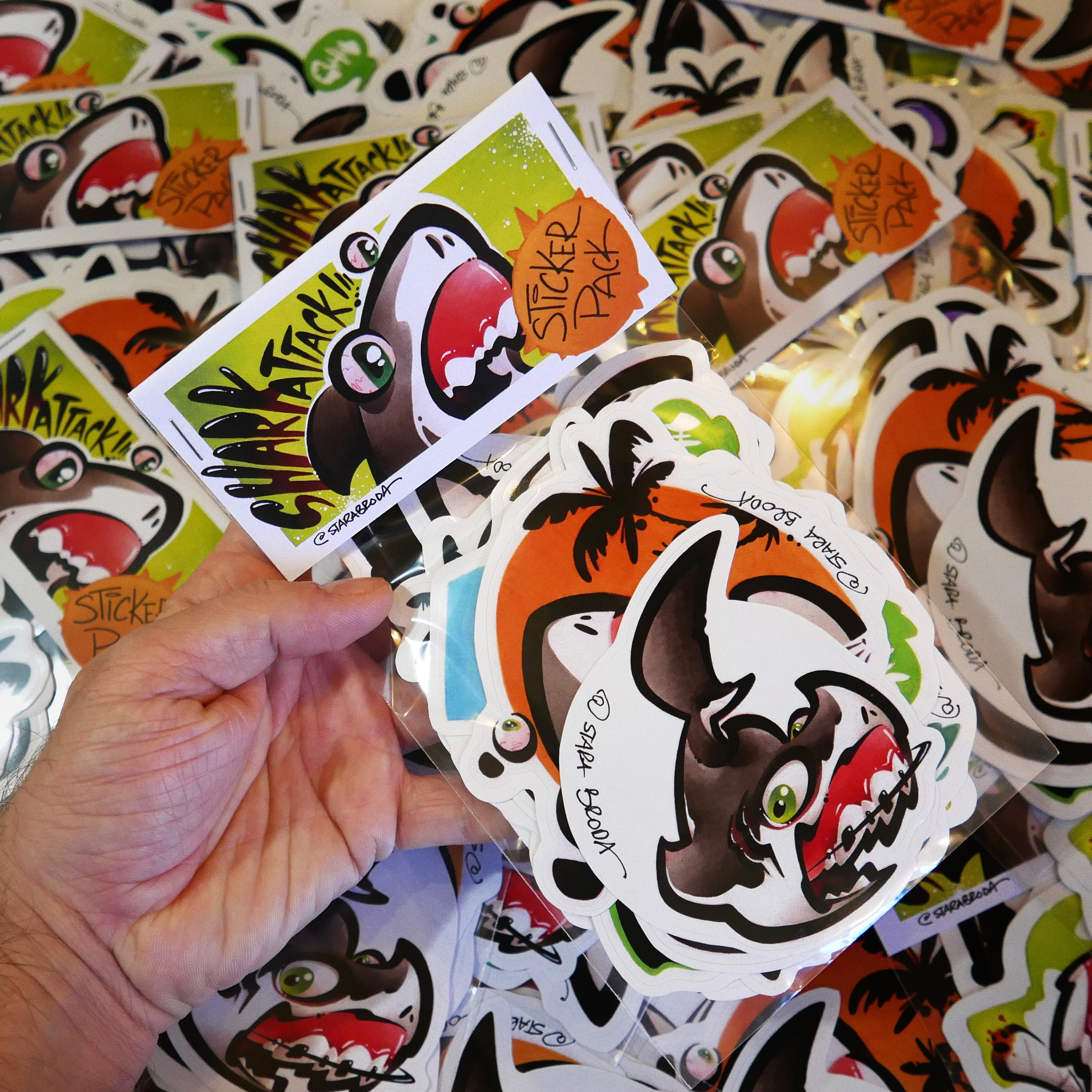 Shark Attack Sticker Pack - Etsy