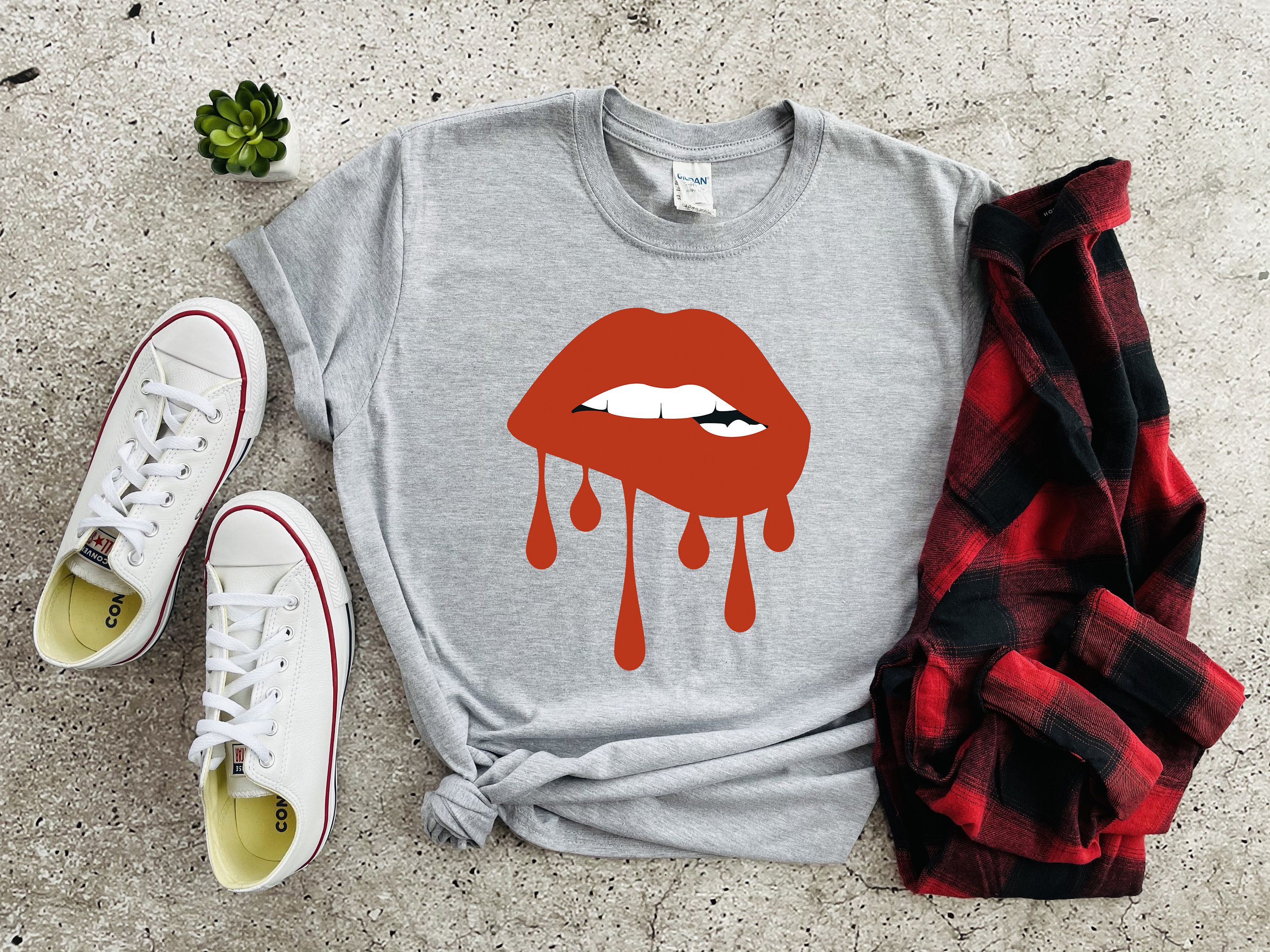 Lips Shirt Dripping Lips Biting Lips Leopard Lips Red Lips | Etsy