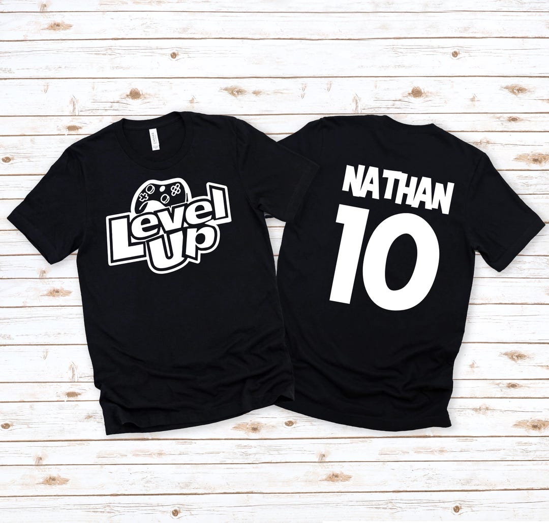 Custom Birthday Boy Shirt, Gamer Level up Birthday Boy Shirt ...