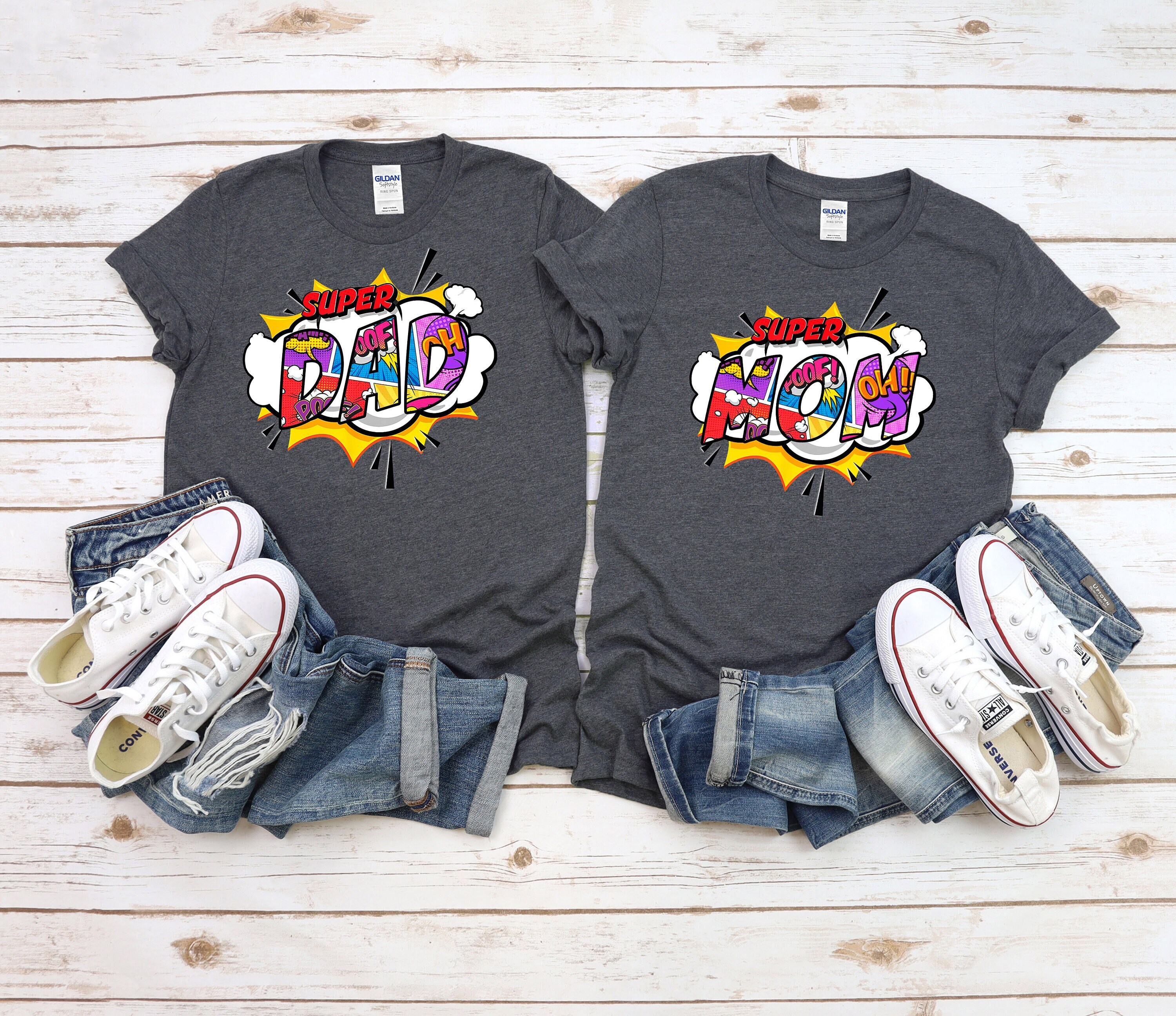 Super Mom Super Dad Shirts Super Family Shirts Personalized | Etsy