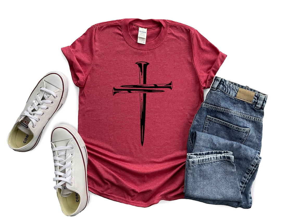 Nails Cross Shirt Jesus Shirt Cross T-shirt Christian | Etsy