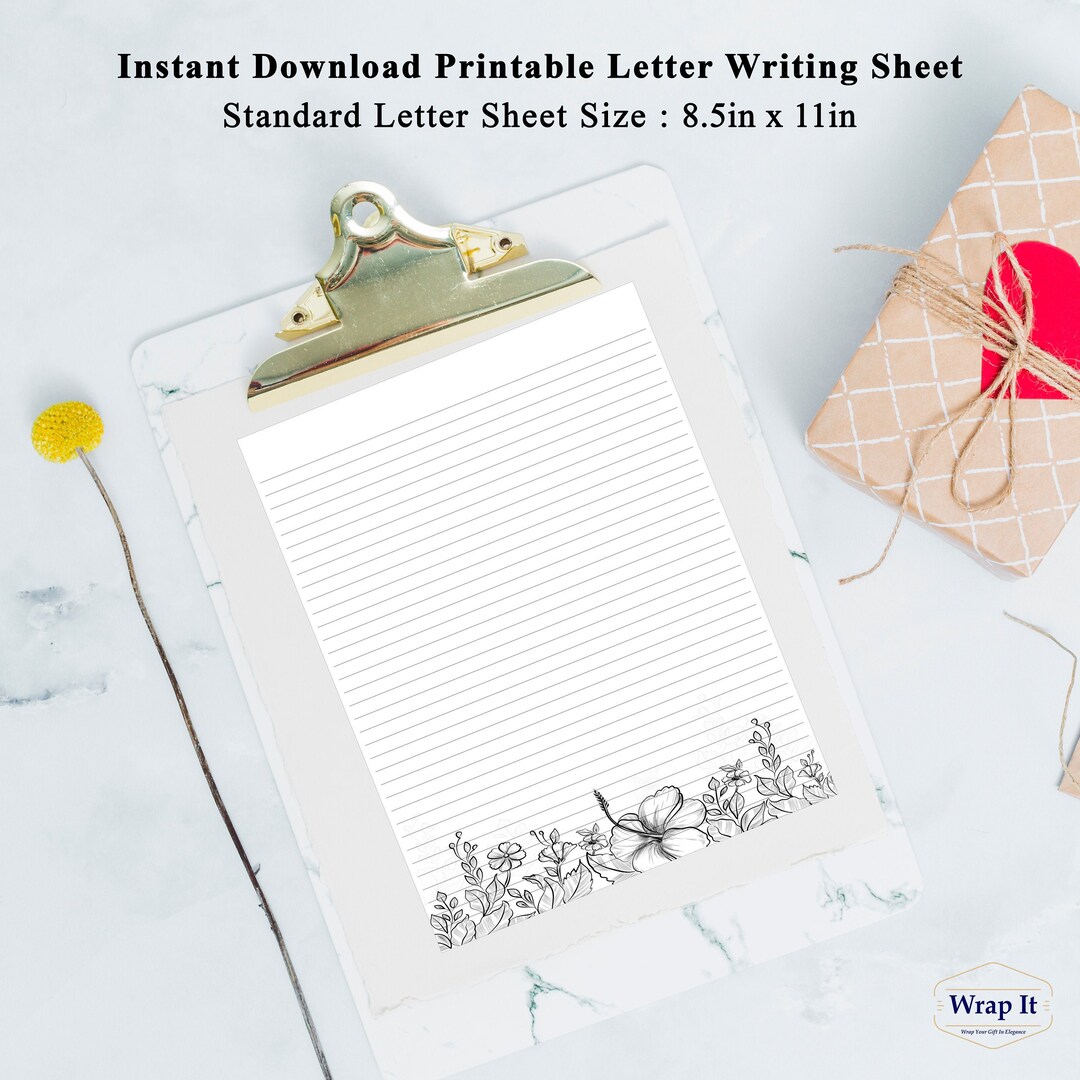 JW Printable Letter Writing Paper | Printable Stationary | Black and ...