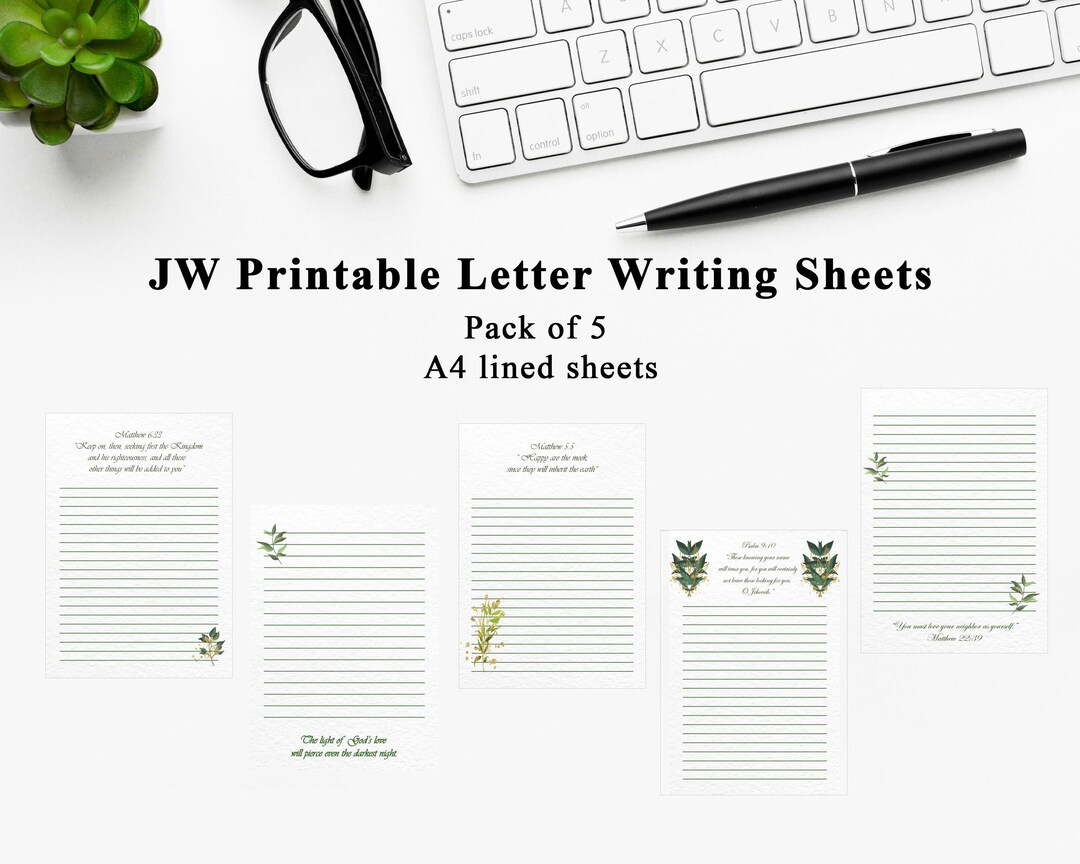 JW Letter Writing Paper | Letter Writing Set | Printable Stationary ...