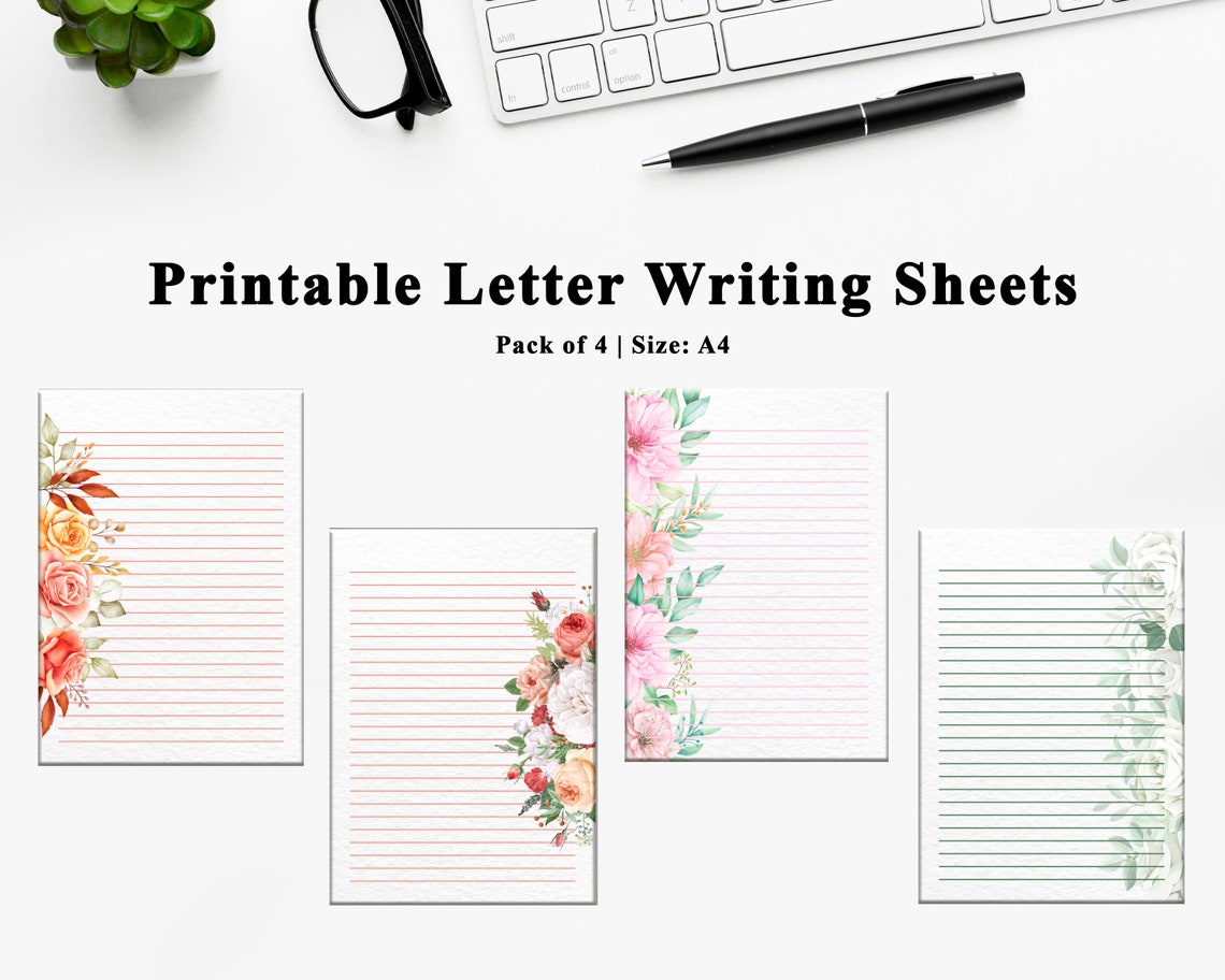 Printable Letter Writing Paper Letter Writing Set Printable Stationary ...