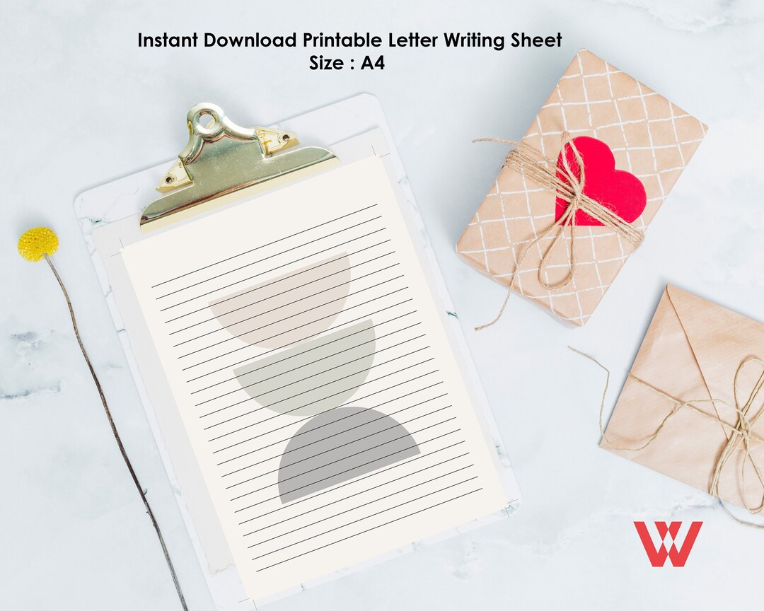Printable Letter Writing Paper Boho Theme Line Paper JW - Etsy