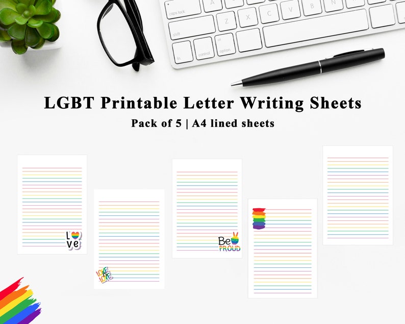 Printable Letter Writing Paper | Gay Gift | LGBT Writing Paper | JW ...