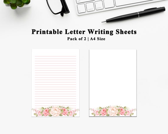 Printable Lined Letter Writing Paper Floral Writing Paper | Etsy
