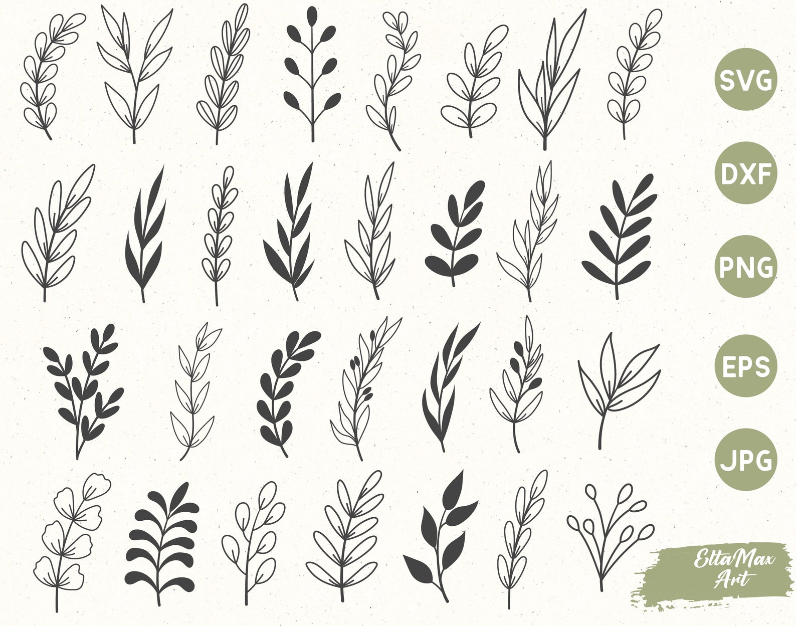 Blätter SVG Bundle Zweige Bündel SVG Blätter svg Blätter | Etsy