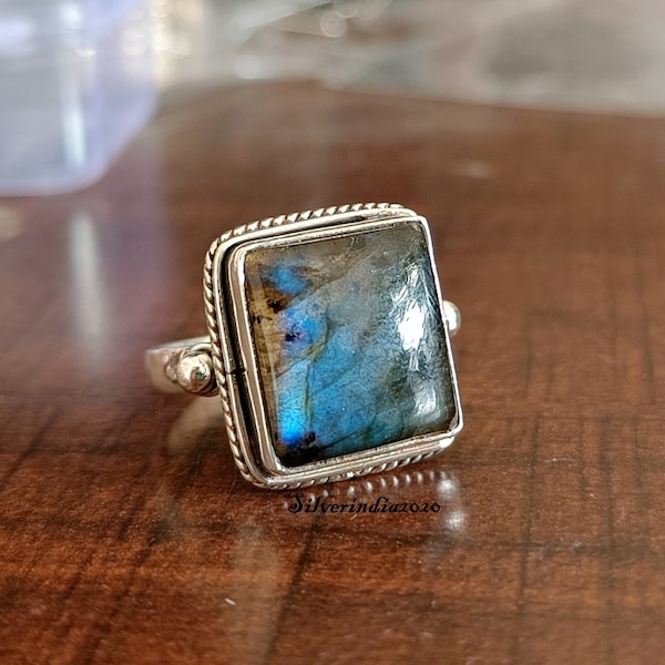 Square Stone Ring - Etsy