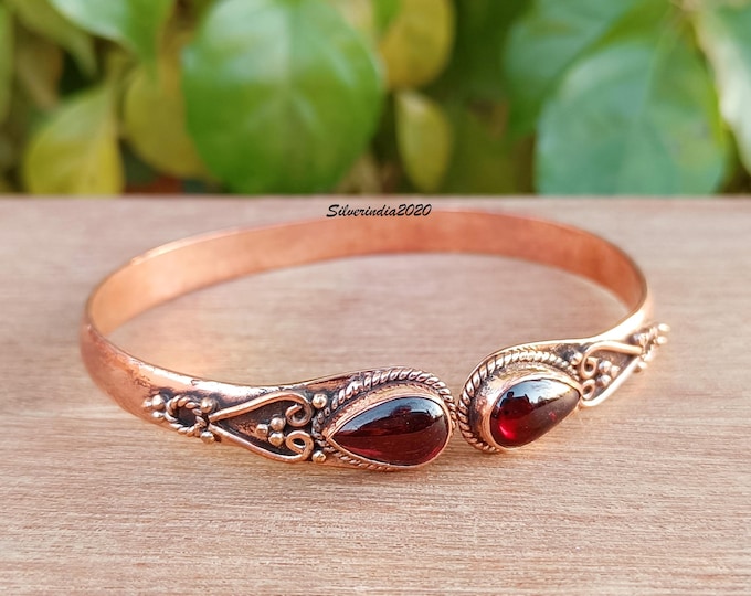 Crystal Wrapped Arm Cuff | Garnet & Chain Wrapped Arm Band | Armlet ...