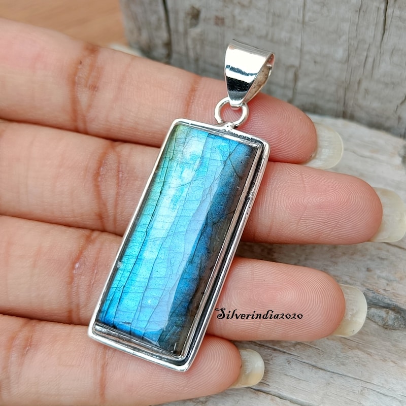 Labradorite Pendant Silver - Etsy