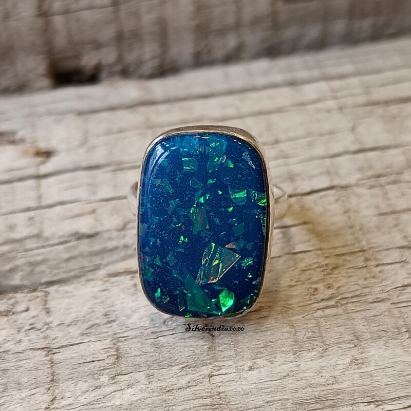 Rectangle Opal Ring - Etsy