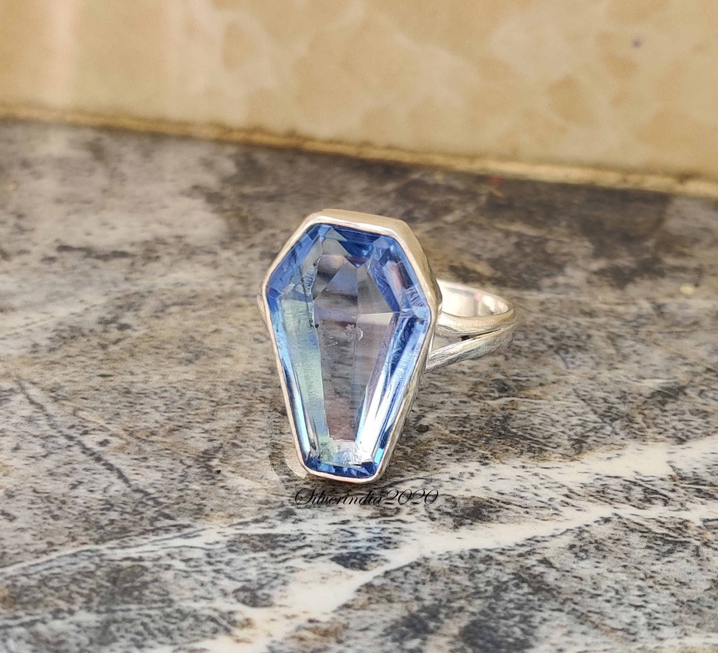 Coffin Ring Iolite Coffin Ring 925 Sterling Silver Coffin - Etsy.de
