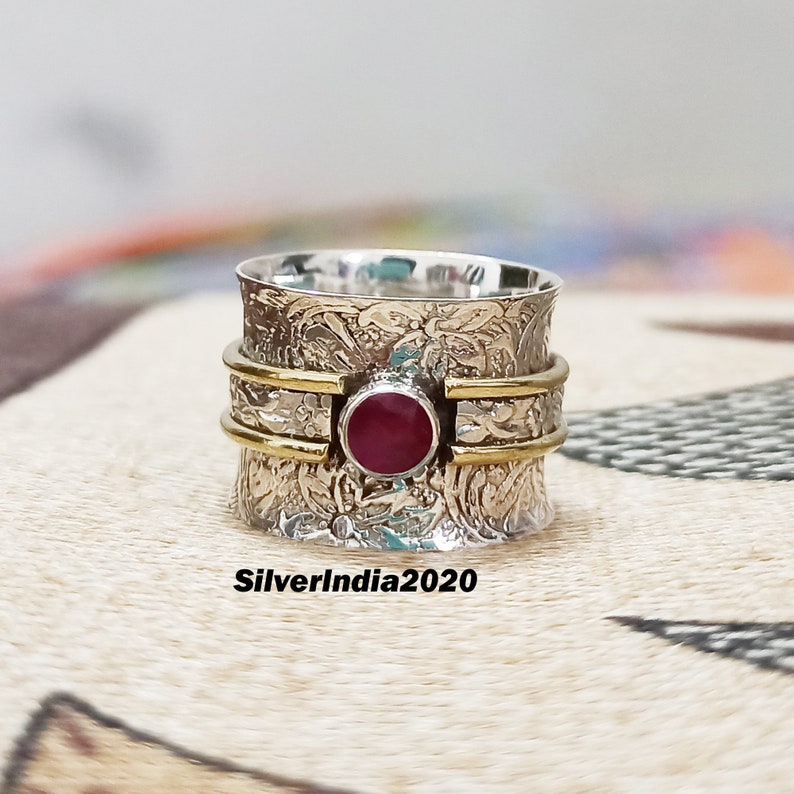 Ruby Ring 925 Silver Ring Silver Band Ring Handmade Ring - Etsy