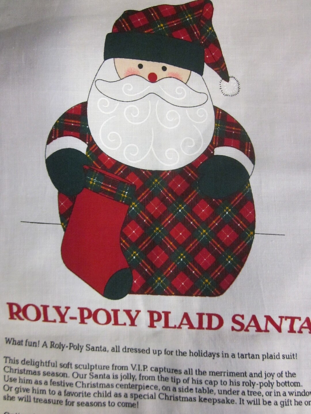 Roly Poly Santa Christmas DIY Sewing Project Fabric Pattern and ...