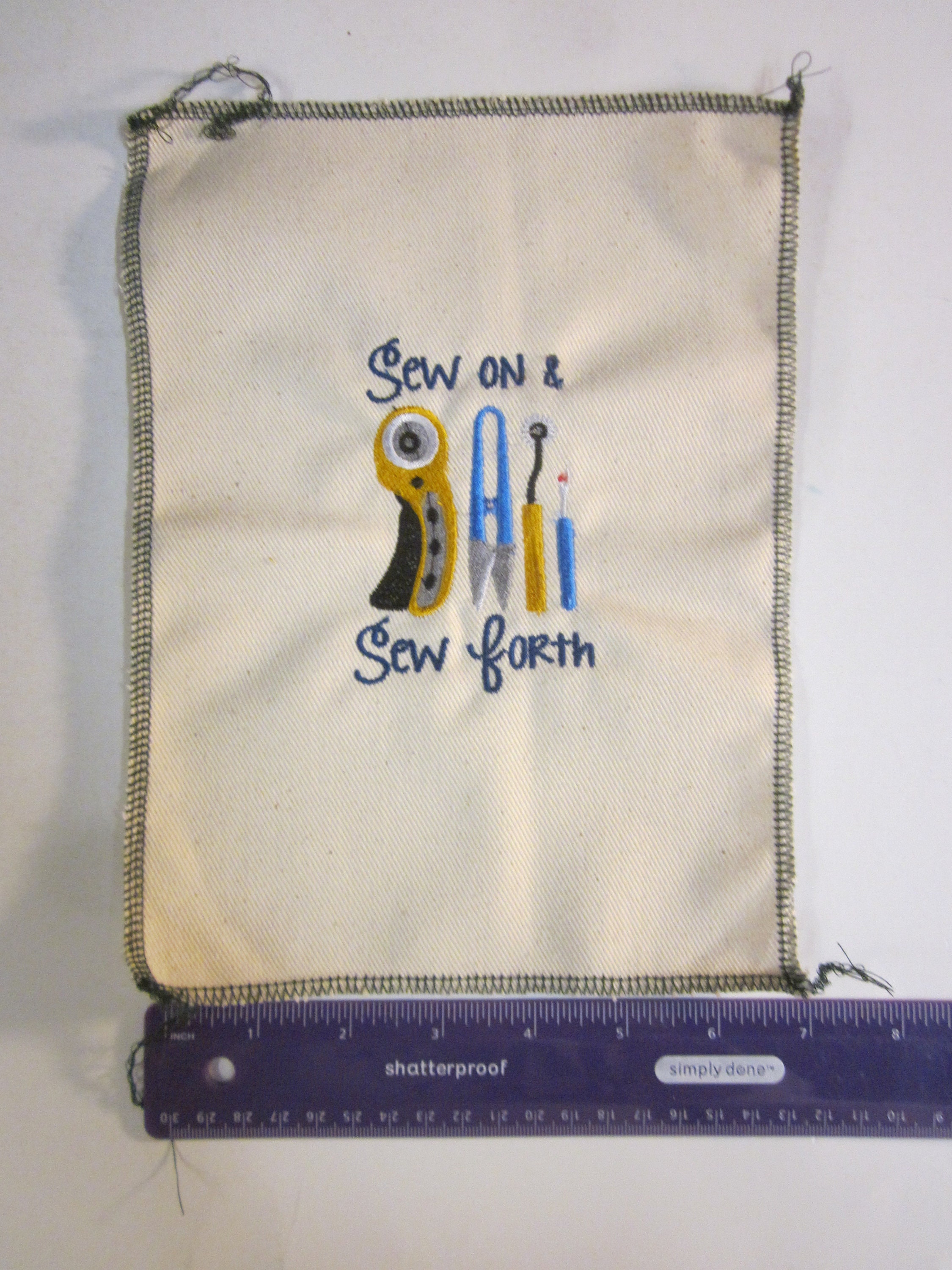 Embroidered Fabric Panel for Sewing Arts Crafts Projects "sew on & Sew ...