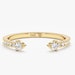 14k Gold Diamond Cuff Ring, Diamond Open Ring, Engagement Ring Stacking ...