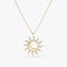 14k Sun and Moon Necklace, Day and Night Design, Natural Diamond ...