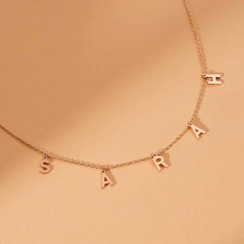 Dangle Letter Necklace - Etsy