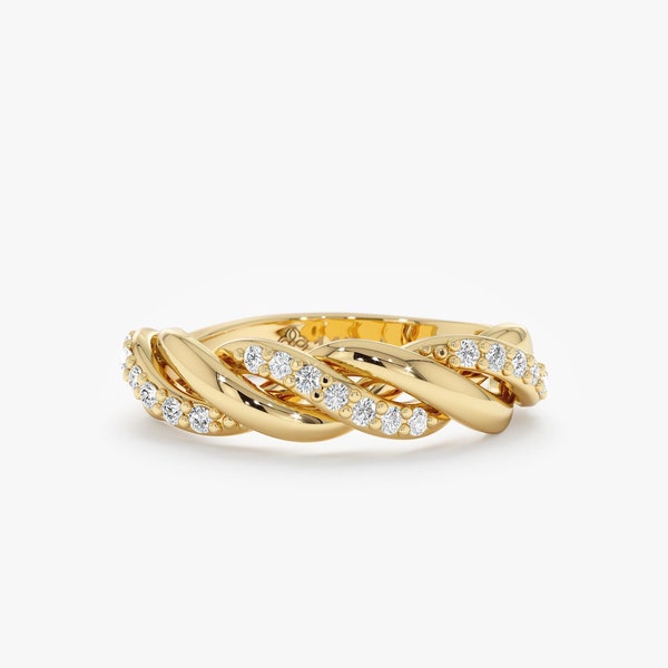 Twist Diamond Ring - Etsy