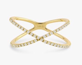 Diamond Gold Ring | Etsy