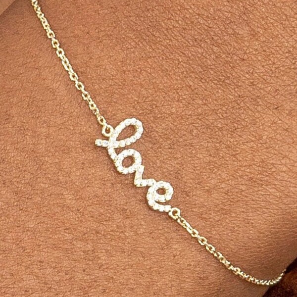 Gold Cursive Bracelet - Etsy