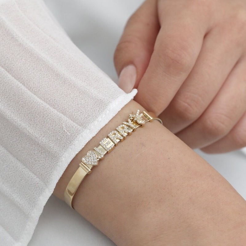 Gold Charm Bangle - Etsy