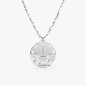 Solid Gold Lucky Pendant, Good Luck Charm, Plain Gold Fortunate ...