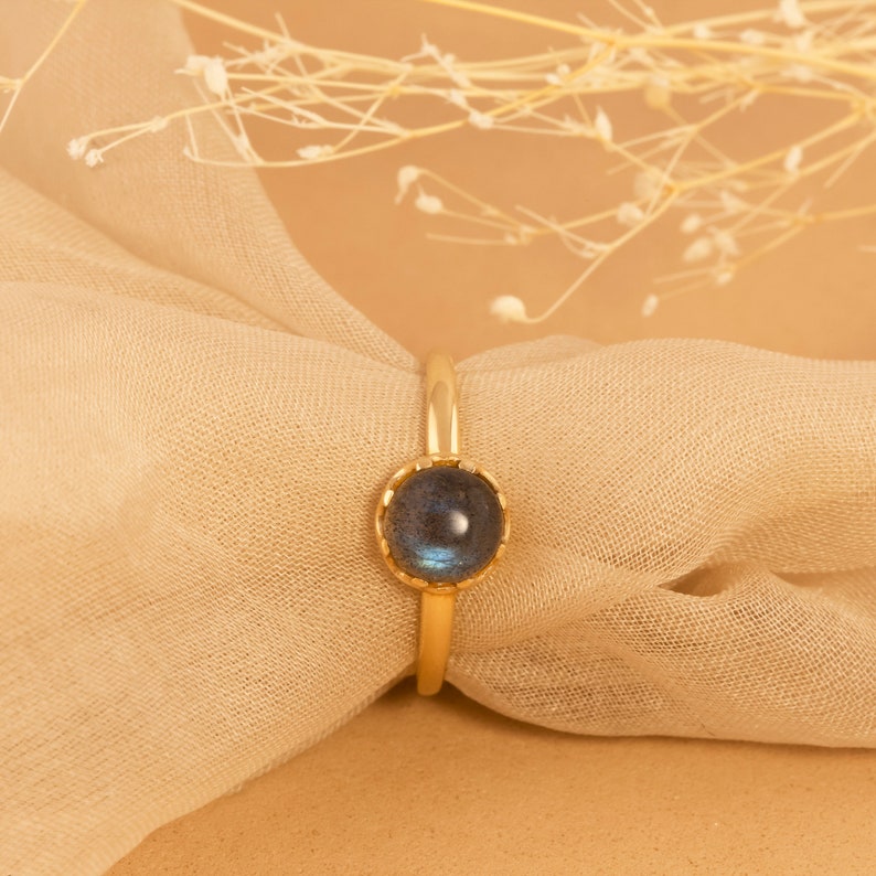 14k Solid Gold Labradorite Ring Engagement Ring Solitaire - Etsy