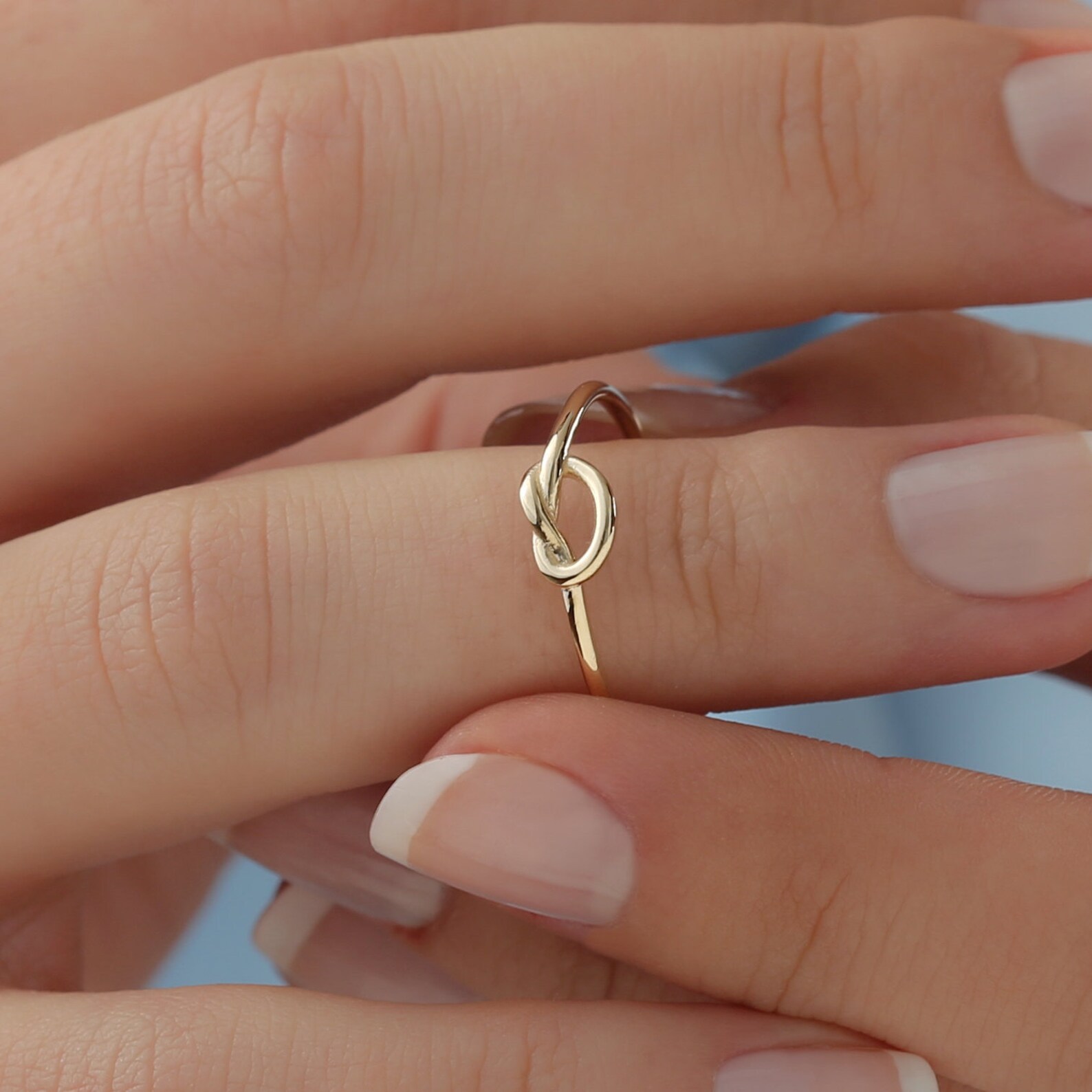14k Solid Gold Knot Ring Love Knot Minimalist Stackable Gold - Etsy