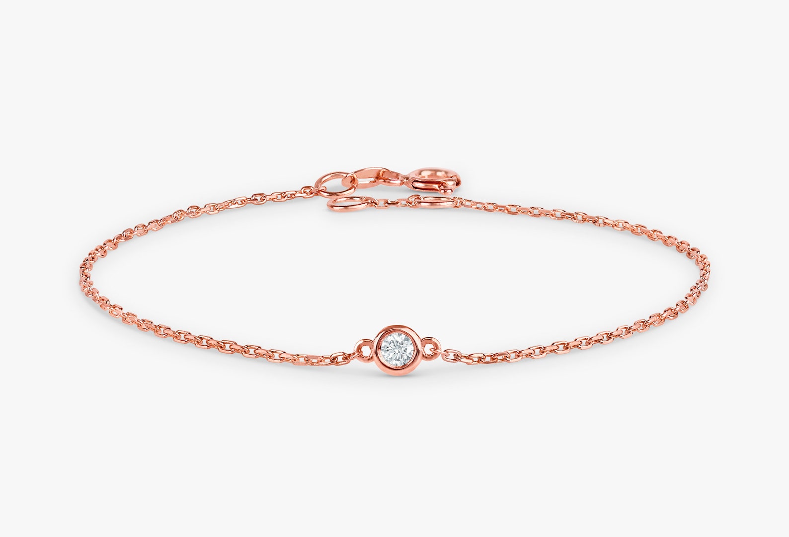 Diamond Single Bezel Bracelet Simple Diamond Bracelet - Etsy