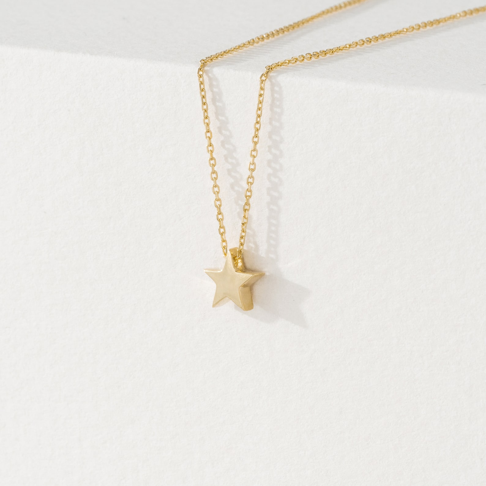 14k Gold Star Necklace, Small Star Necklace in Gold, Layering Gold ...