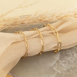 Solid Gold Paperclip Chain Ring, 14k Gold Chain Ring, Paperclip Links ...