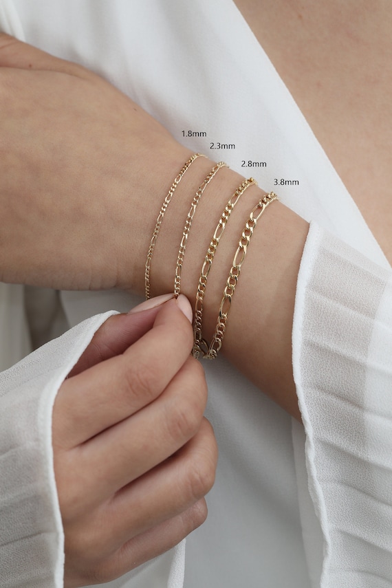 Figaro chain bracelet 14k store