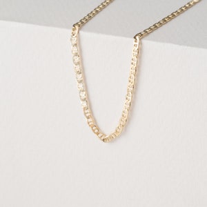 14K Solid Gold Chain, Mariner Design Necklace, Wear as Choker or Layer ...