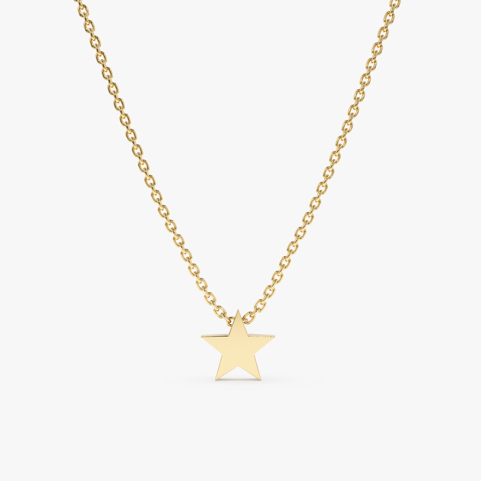 14k Gold Star Necklace, Small Star Necklace in Gold, Layering Gold ...