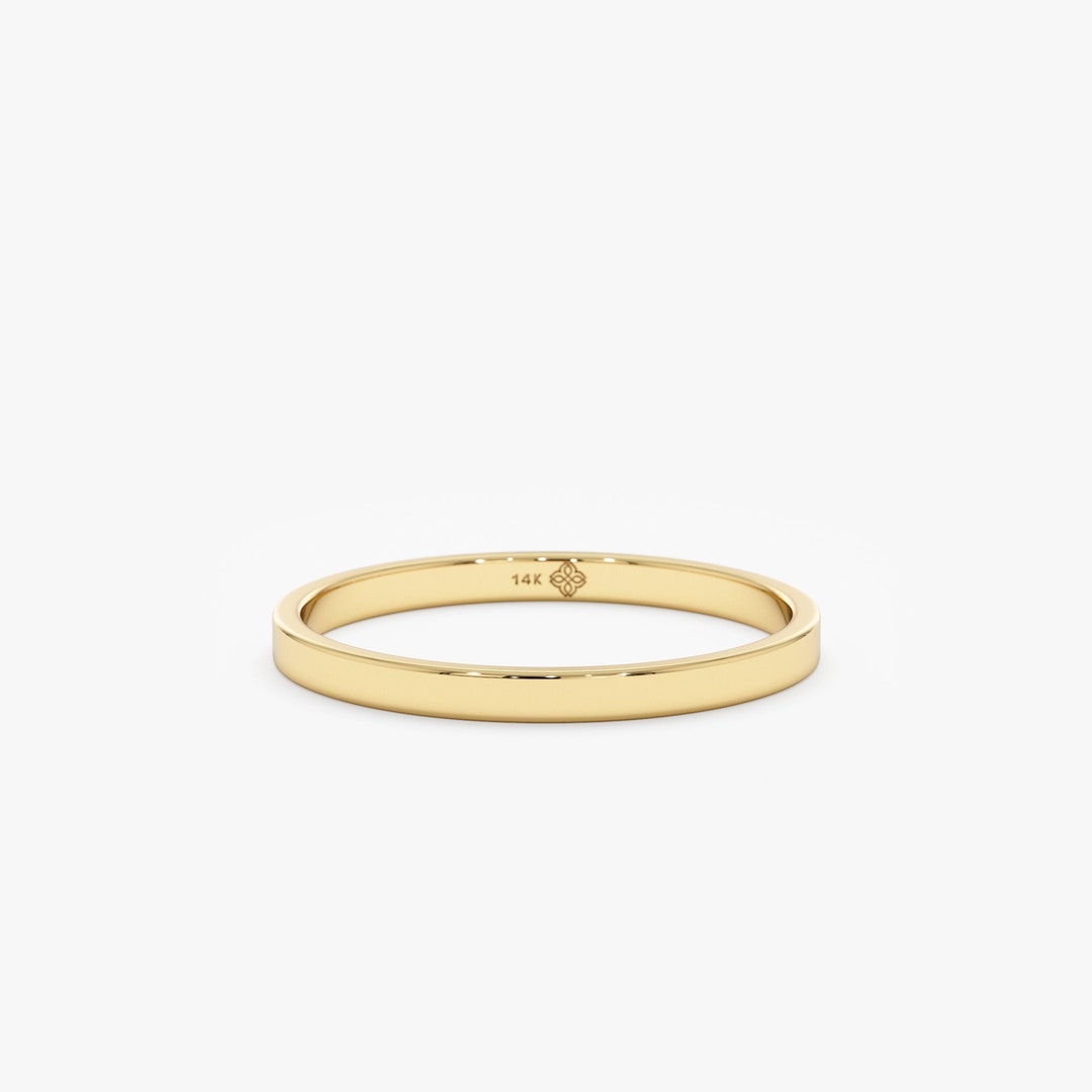 1.5mm Gold Wedding Band, Solid Gold Band, Thin Wedding Band, Ring for ...