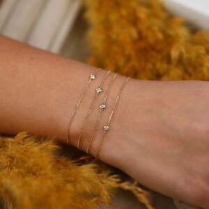 Diamond Single Bezel Bracelet Simple Diamond Bracelet - Etsy